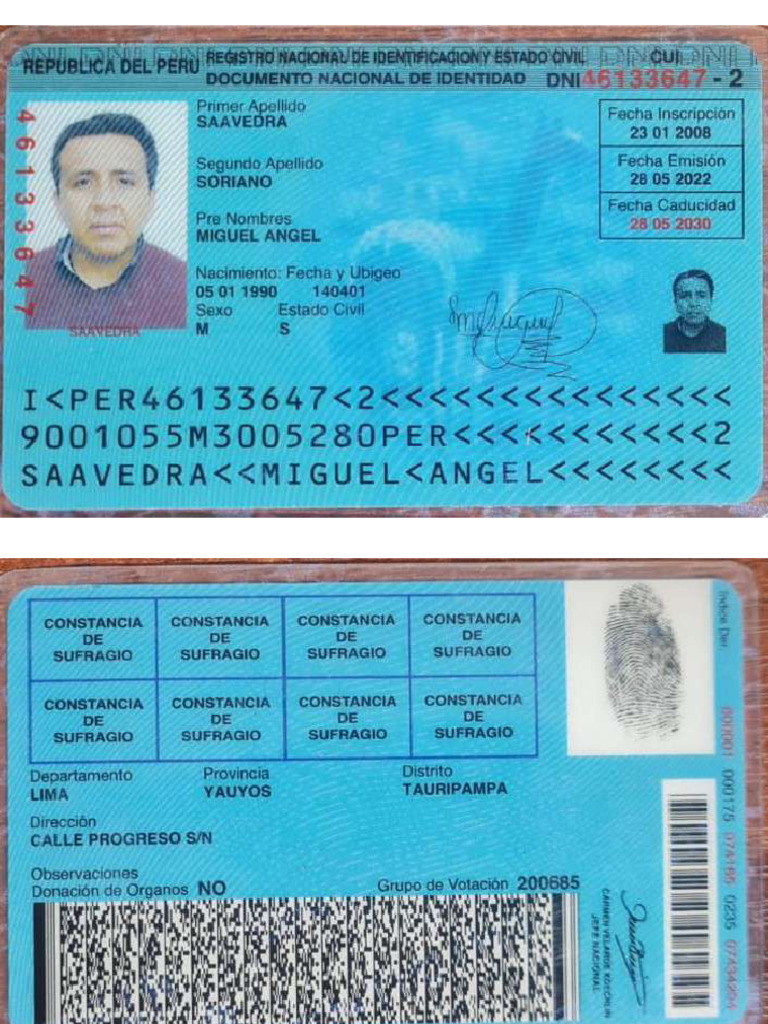 Dni Miguel Saa1 | PDF