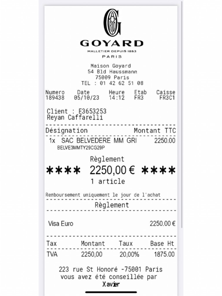 Facture Goyard Et Autre | PDF
