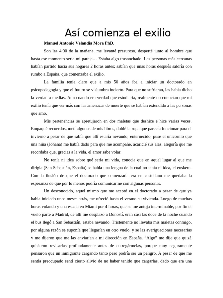 Así Comienza El Exilio | PDF