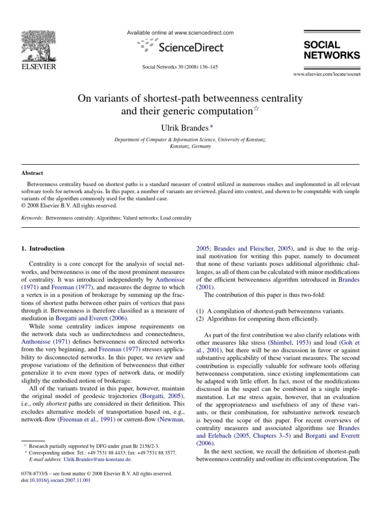 Brandes08-On Variants of Shortest-Path Betweenness Centrality and Their ...