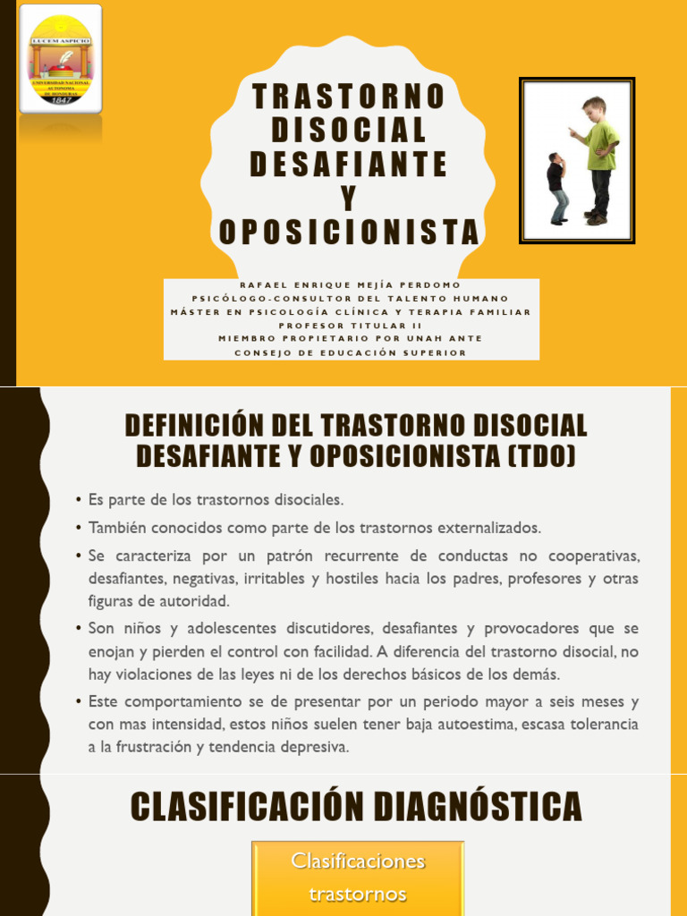 Trastorno Disocial Desafiante y Oposicionista, Feb. 2025 | PDF | Desorden hiperactivo y deficit ...