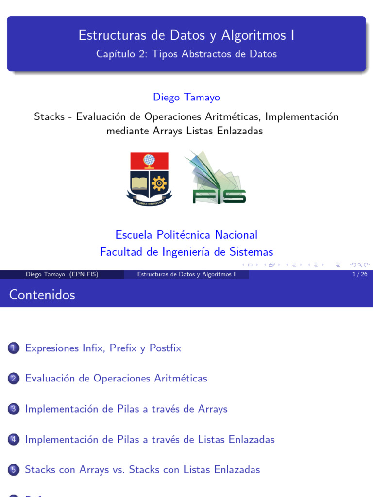 9.clase de Estructuras de Datos y Algoritmos I - Capítulo 2 - Tipos Abstractos de Datos - Stacks ...