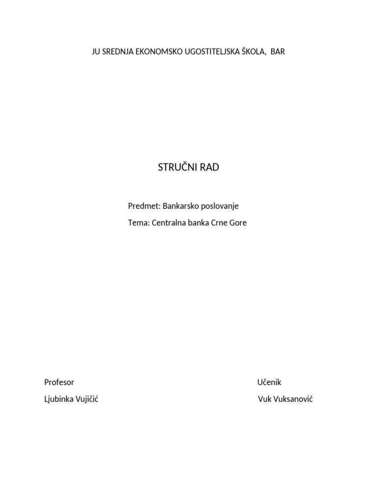 Centralna Banka CG | PDF