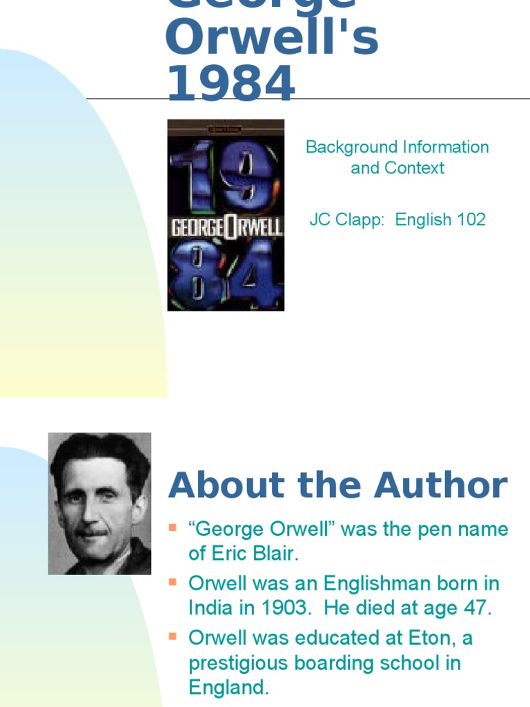 1984: Background and Context Analysis | PDF | Dystopian Novels ...
