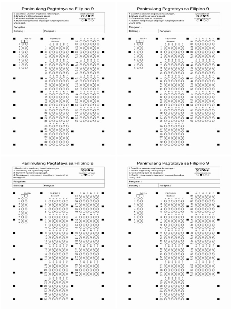 Test Paper Pre Test 60 Items | PDF