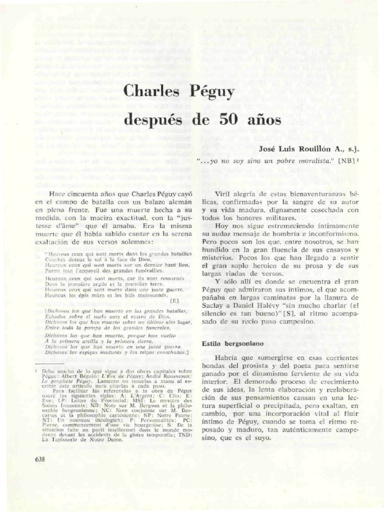 Charles Péguy Despues de 50 Años | PDF