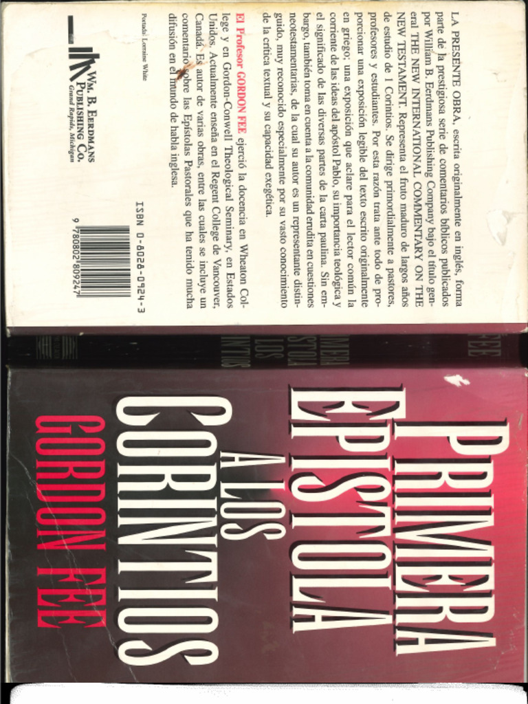 Gordon Fee, 1a Ep. A Los Corintios, Cap. 1-1-18 | PDF