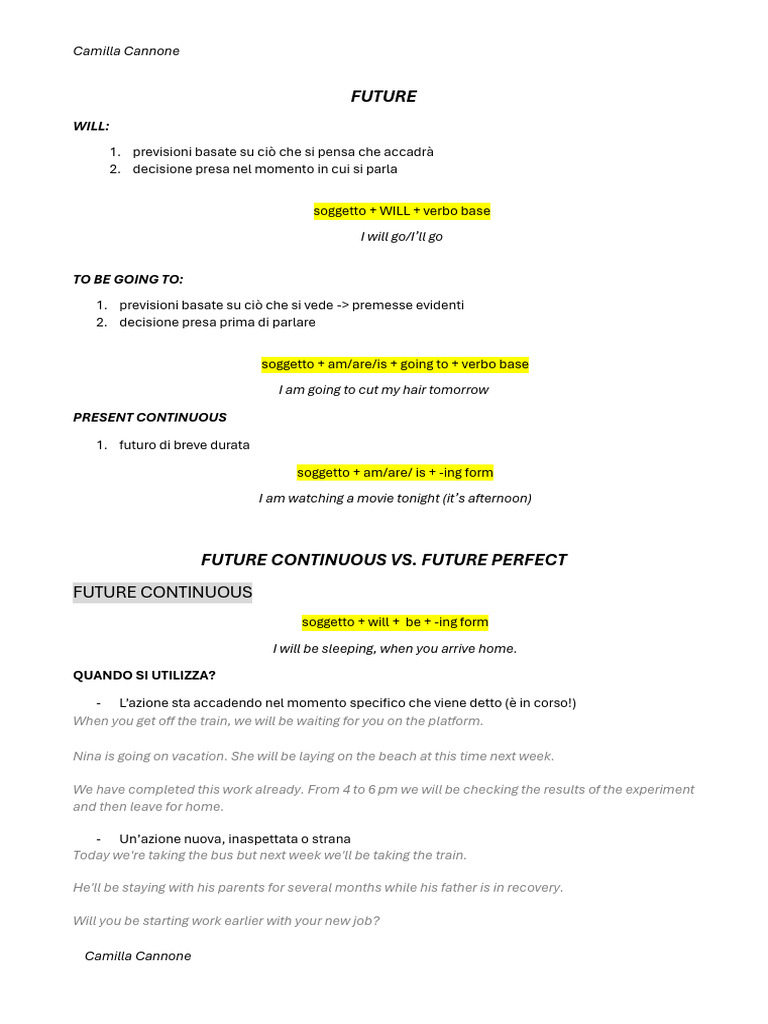 Future Continuous vs. Future Perfect | PDF | Semantic Units | English ...