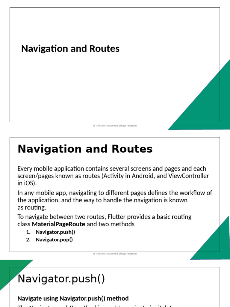 Flutter Navigation and Routing Guide | PDF | Software | Computing