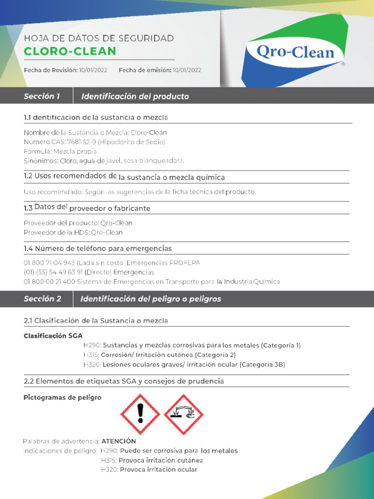 Cloro Clean HDS | PDF