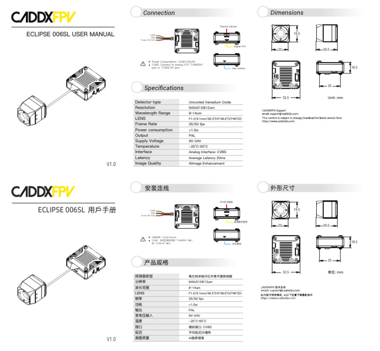 Camera Caddx Eclipse 006sl Manual | PDF