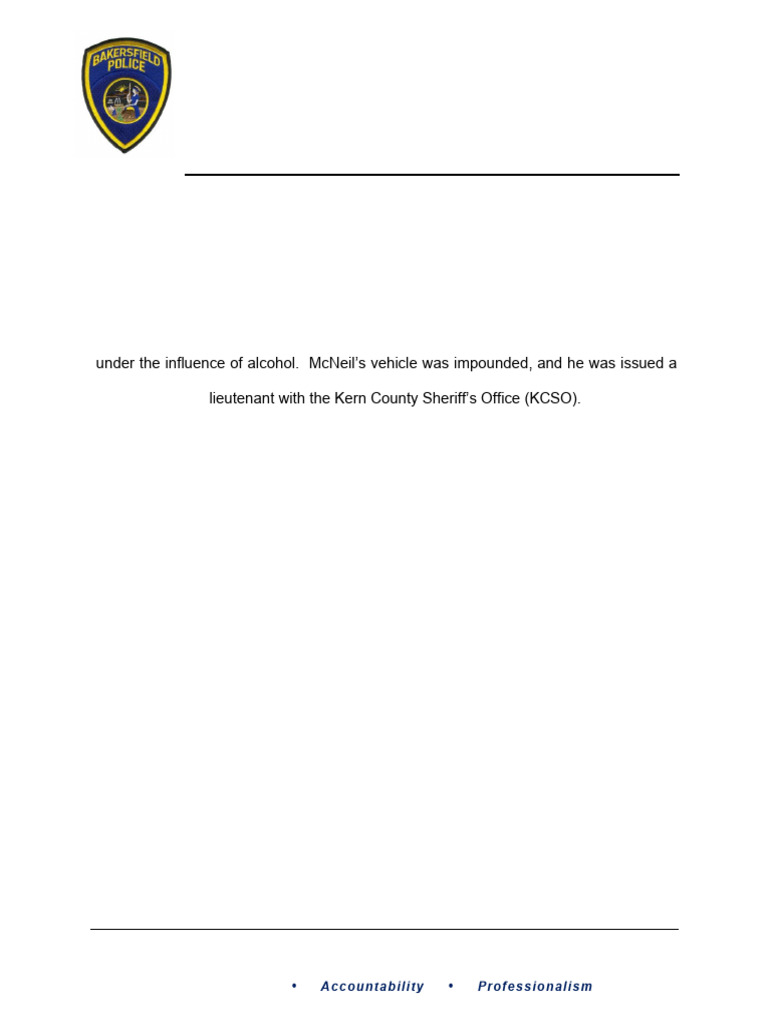 DUI Arrest of Off-Duty KCSO Lieutenant | PDF