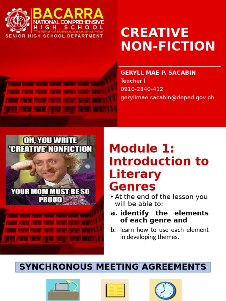 CNF_Mod.1 Literary Genres | PDF | Genre | Creative Nonfiction
