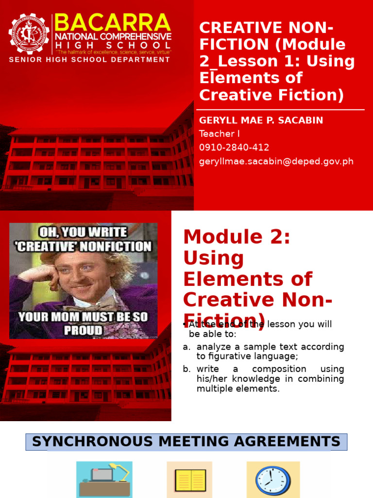 CNF - Mod.2 Elements of Creative Non-Fiction - Lesson 1 | PDF | Narration | Plot (Narrative)