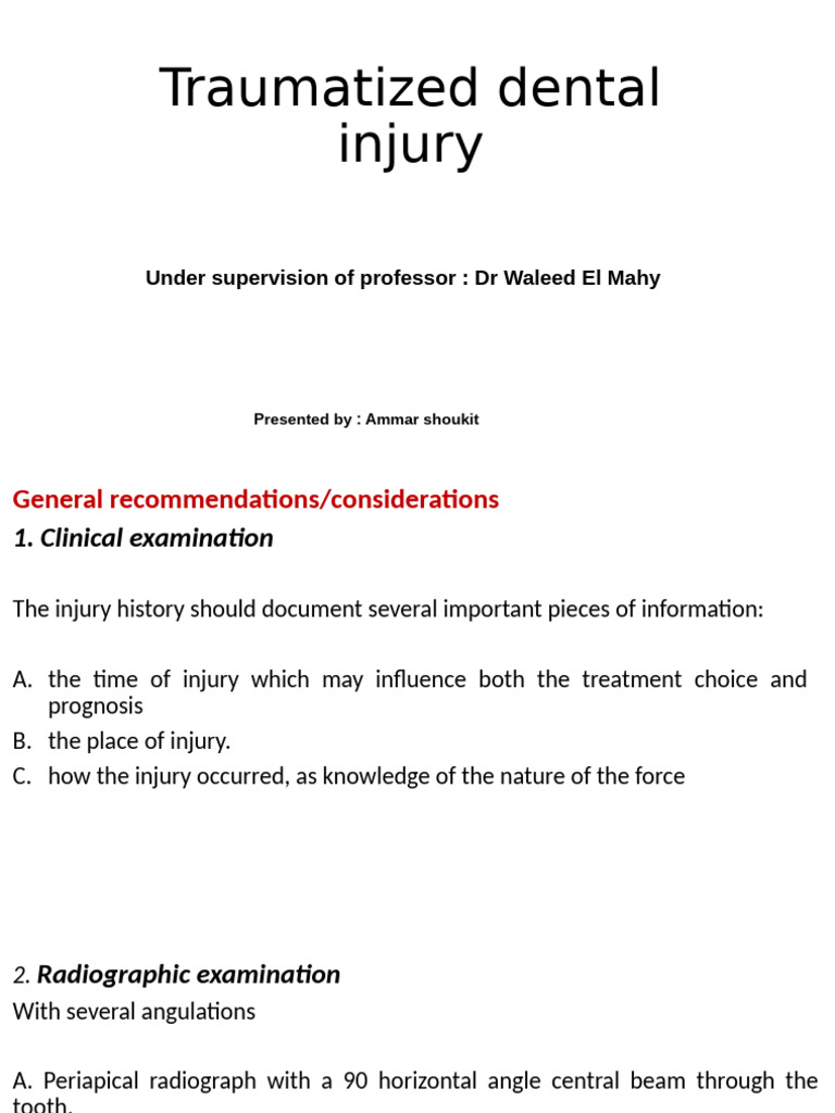 Managing Tooth Enamel Injuries | PDF | Human Tooth | Tooth Enamel