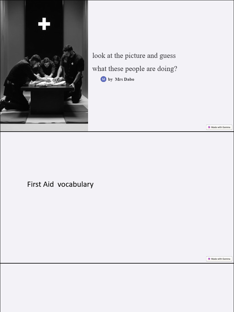 First Aid Vocabulary - PPTX 2025 | PDF | First Aid | Cardiopulmonary ...