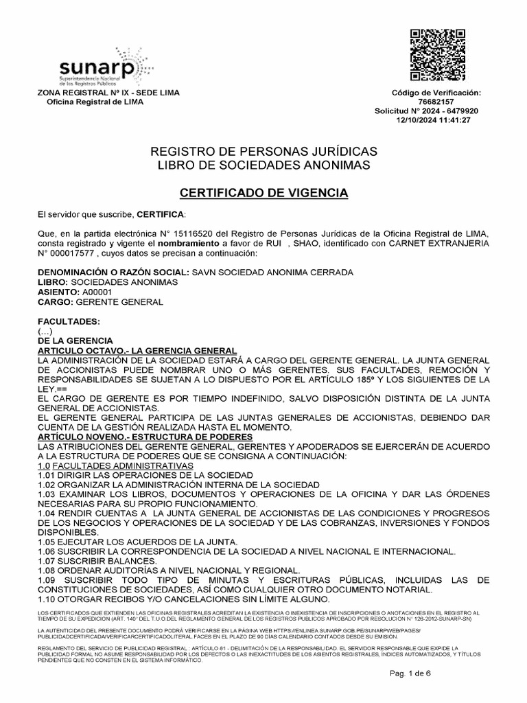 Vigencia de Poder - Savn - Oct | PDF