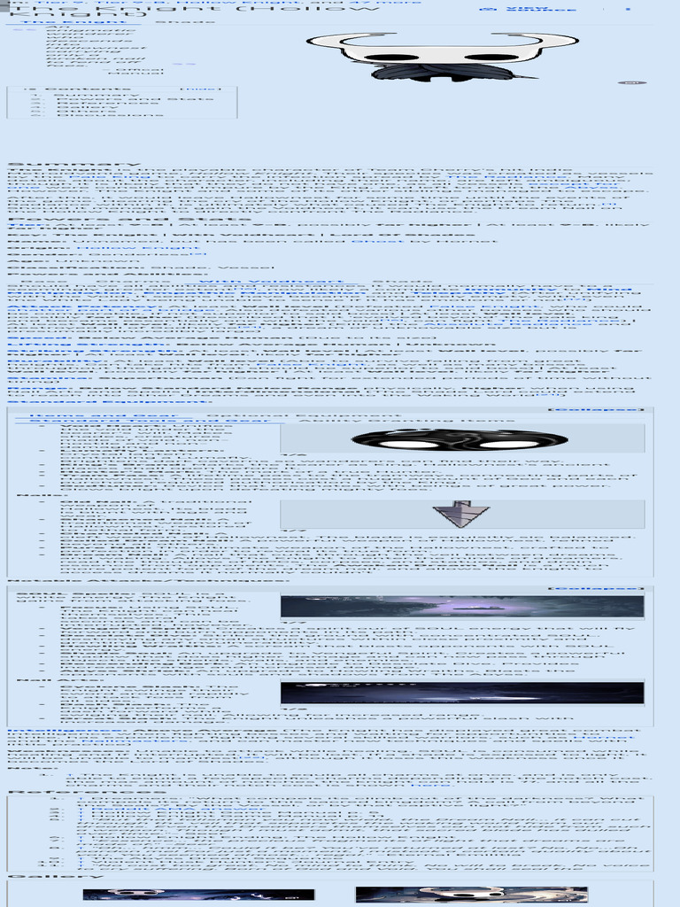 The Knight (Hollow Knight) Vs Battles Wiki Fandom | PDF