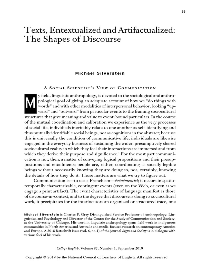 Silverstein - 2019 - Texts, Entextualized and Artifactualized - The ...