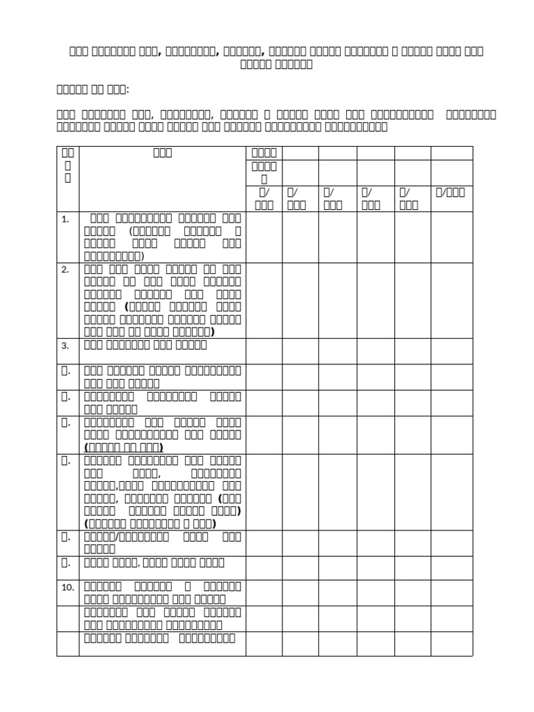 Ward Cleaning Checklist | PDF