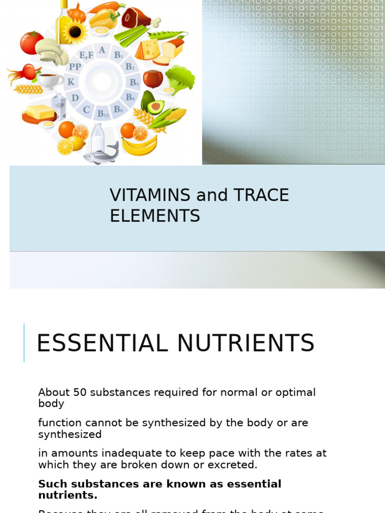 1 Vitamins TraceElements Microbiota 2h | PDF | Vitamin A | Vitamin