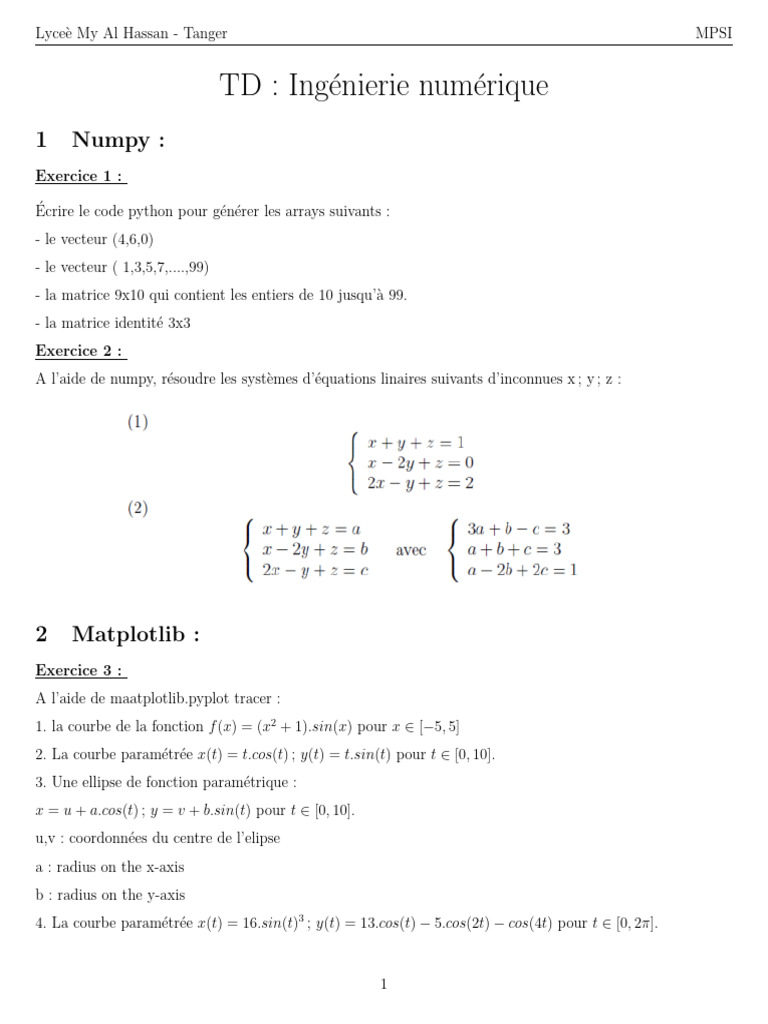 TD NUMPY Image | PDF