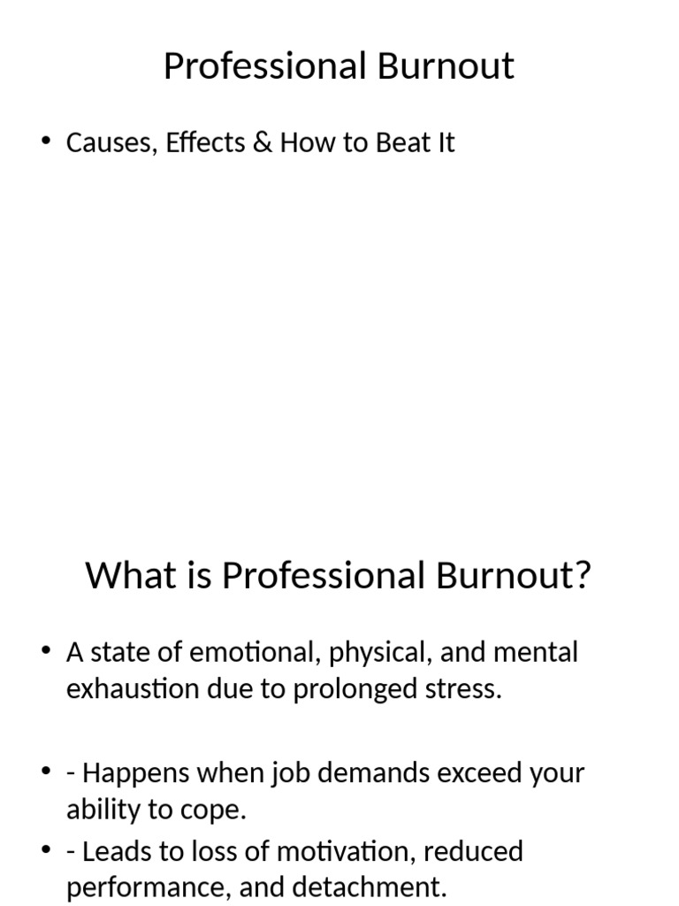 Understanding and Overcoming Burnout | PDF