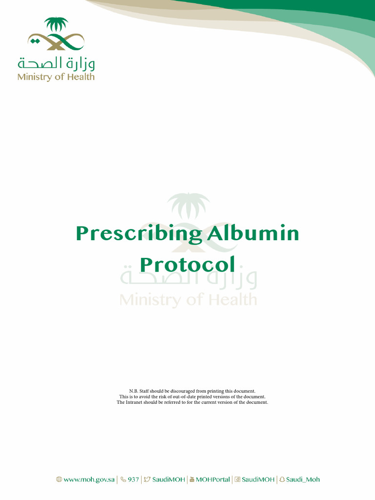 Prescribing Albumin Protocol Dec2024 | PDF | Sepsis | Medical Specialties