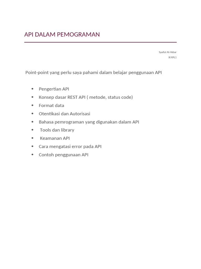 Penjelasan API Dalam Pemograman | PDF