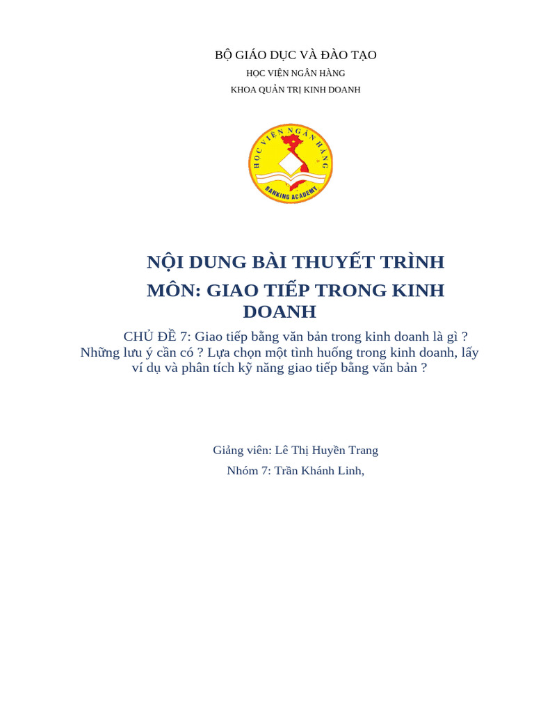 Giao tiếp trong kinh doanh | PDF