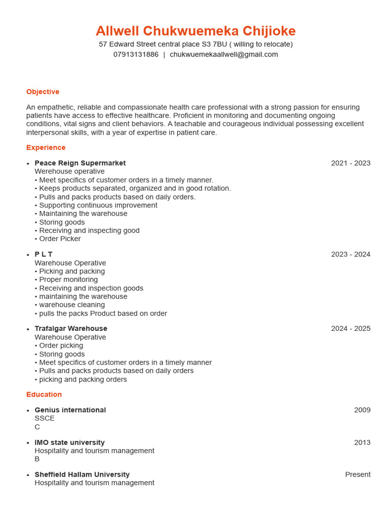 Allwell Chukwuemeka Chijioke - 022825514010030 | PDF