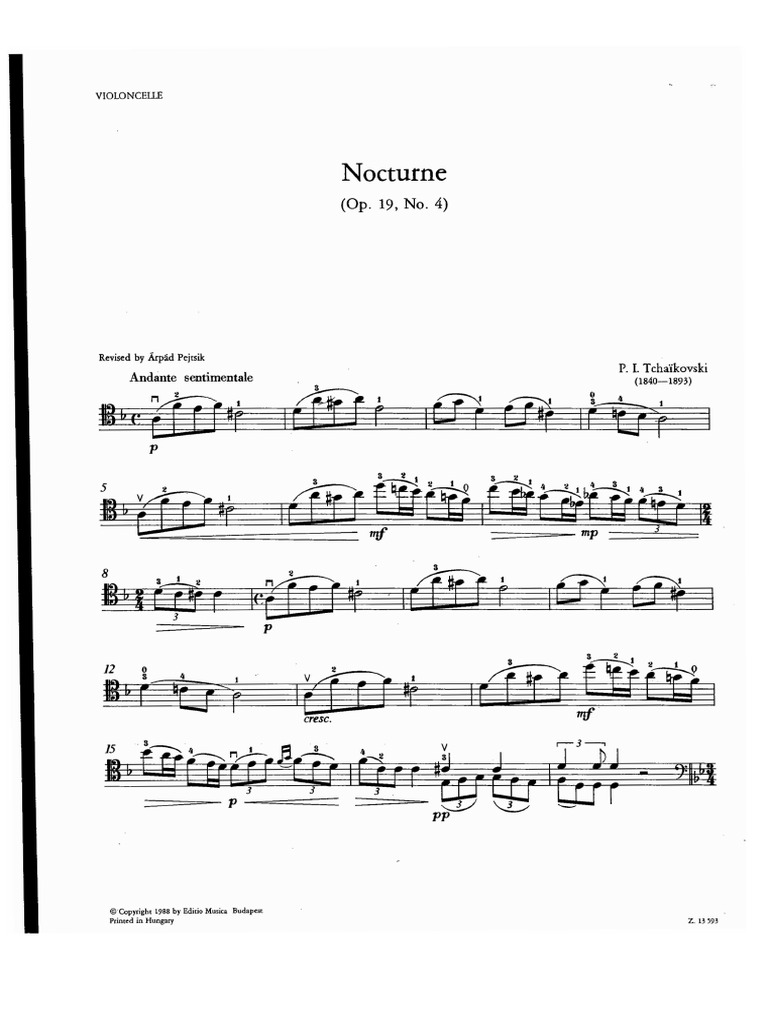 NOCTURNE OP 19 NR 4 Tchaikovsky - 1 | PDF