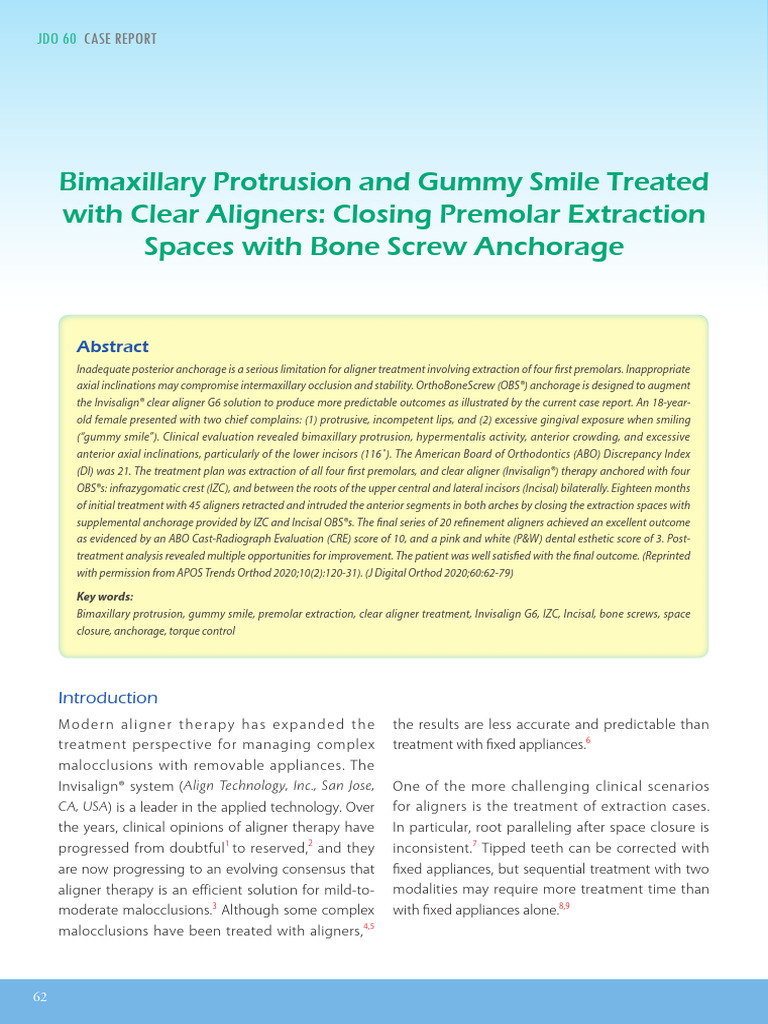 Biprotrusión y Sonrisa Gingival Tratada Con Alineadores y TADs | PDF ...