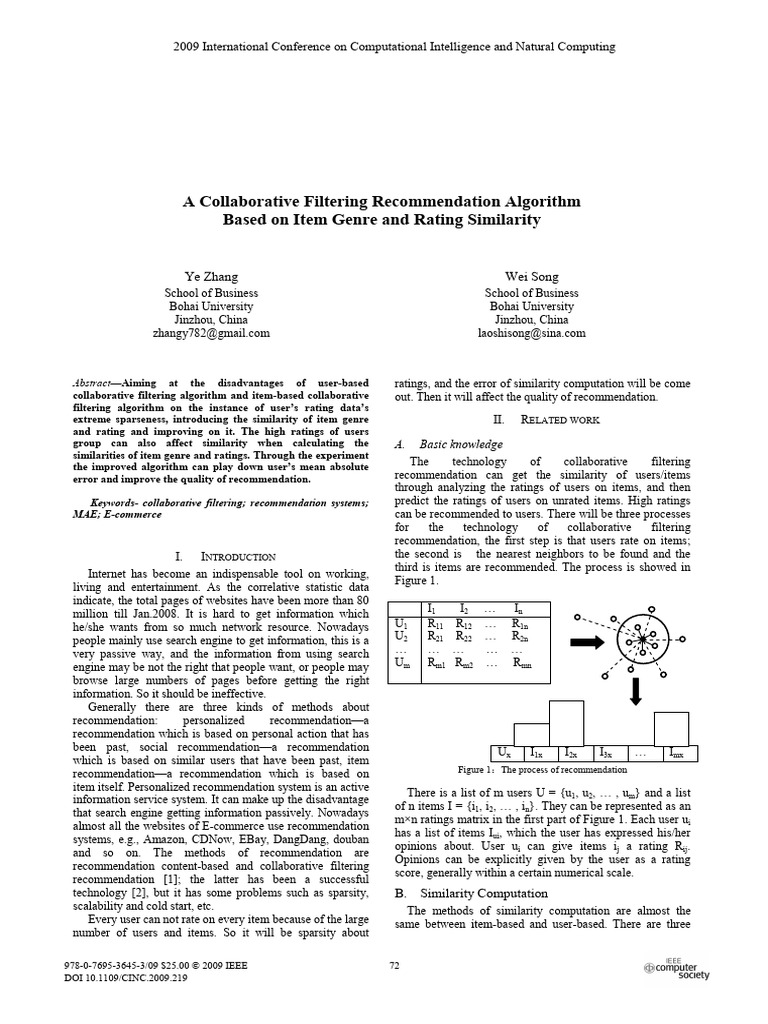 Item Genre-Based Collaborative Filtering | PDF | Information Science ...