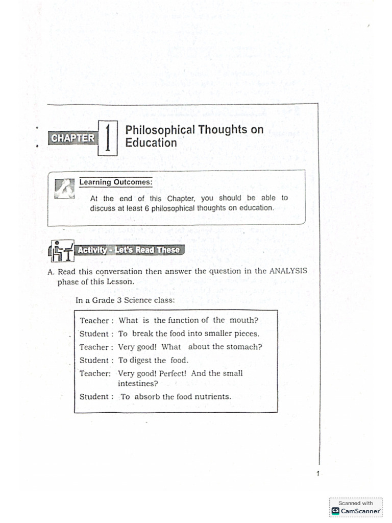 Philosophical Thoughts On Education | PDF