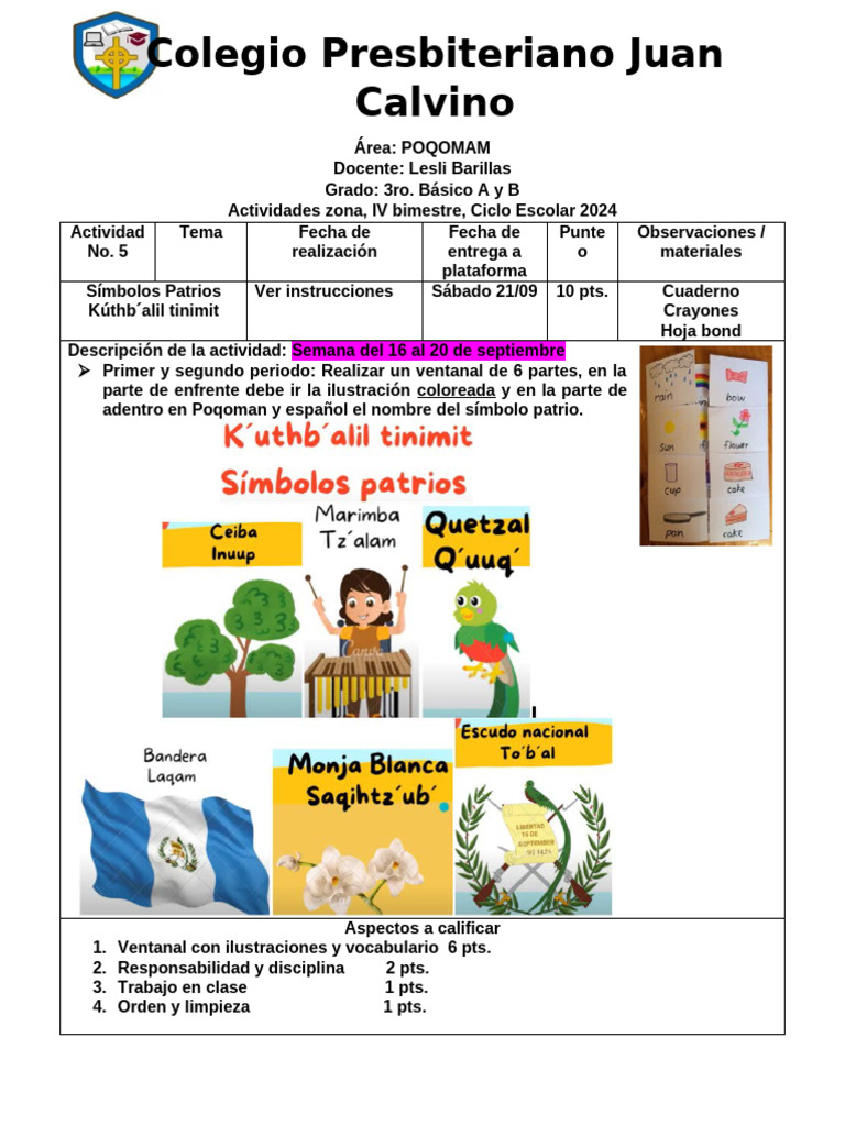 5 Guía Poqoman Tercero Básico | PDF