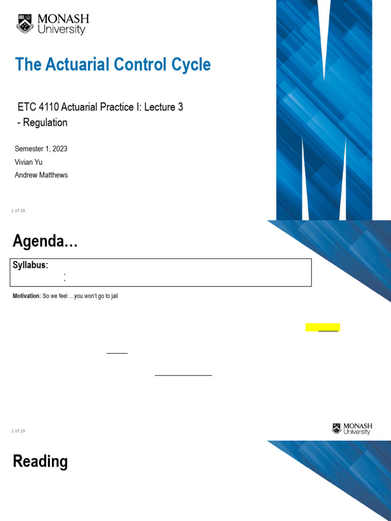 Actuarial Control Cycle: Regulation Insights | PDF | Taxes | Insurance