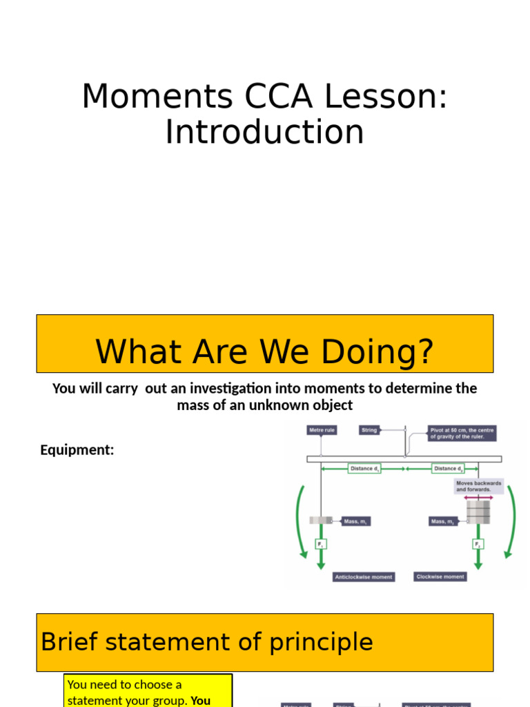 Moments CCA PowerPoint | PDF | Mass