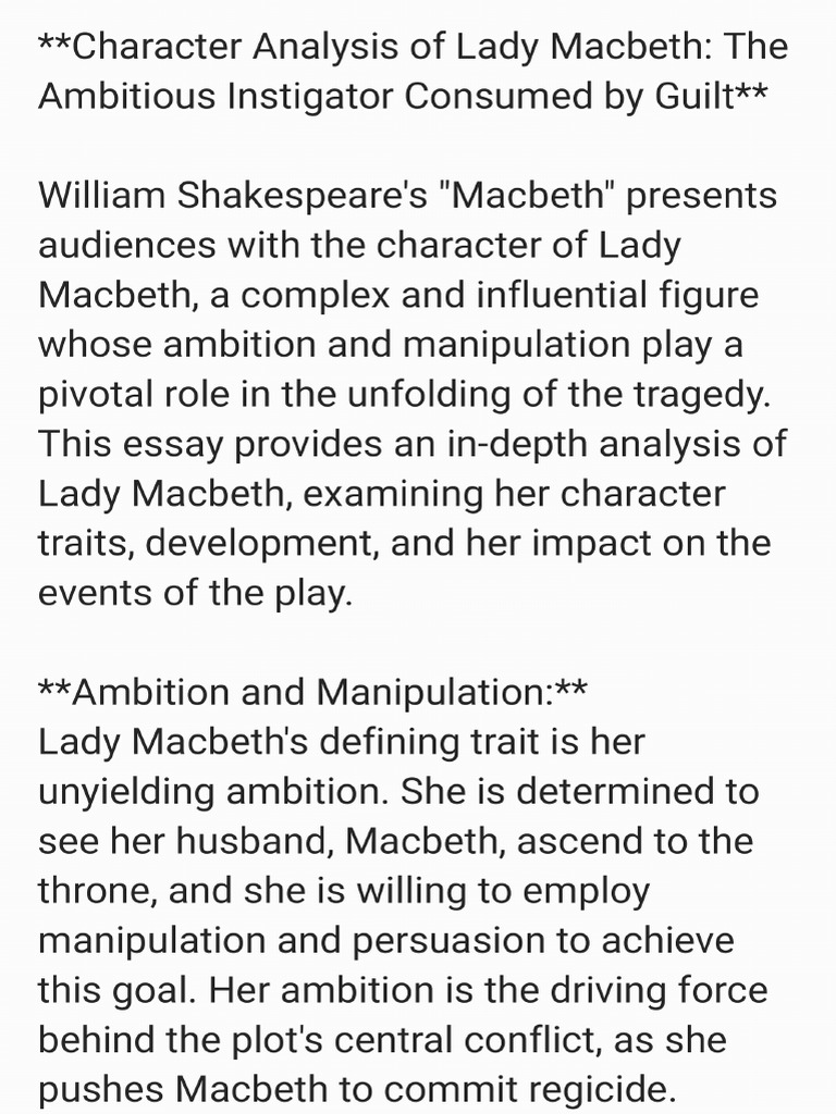 Character analysis of lady macbeth_230911_030930 | PDF