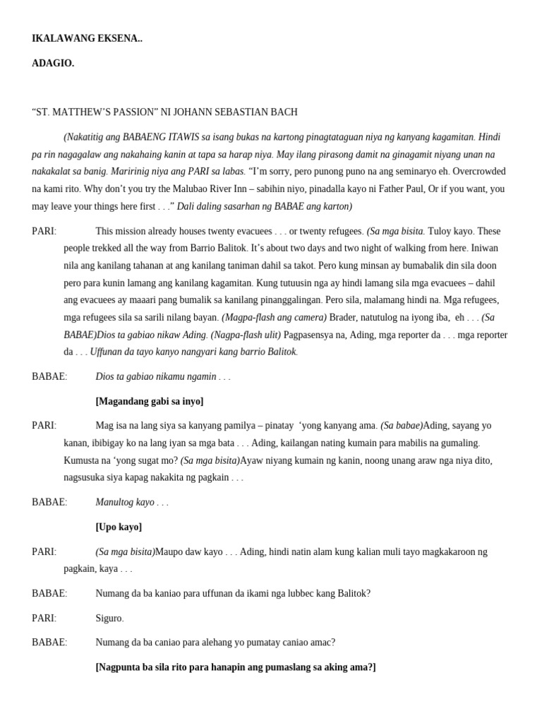 Buwan-at-Baril-PARI-AT-BABAE-Script-with-Translations | PDF