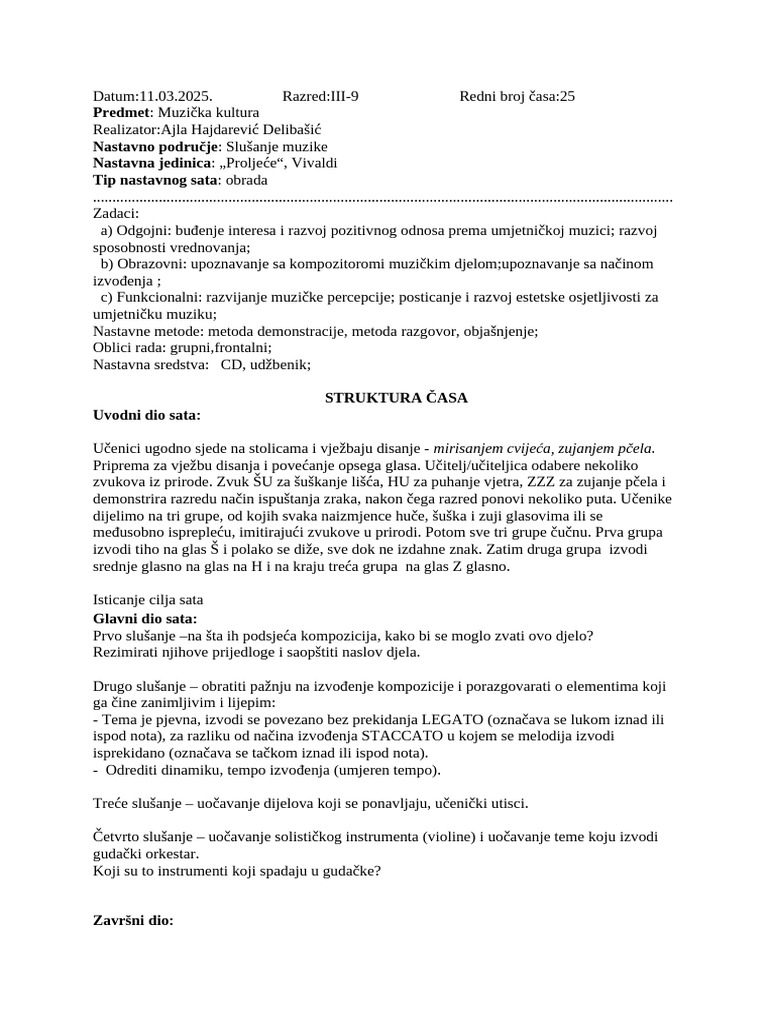 SM Proljece Vivaldi | PDF