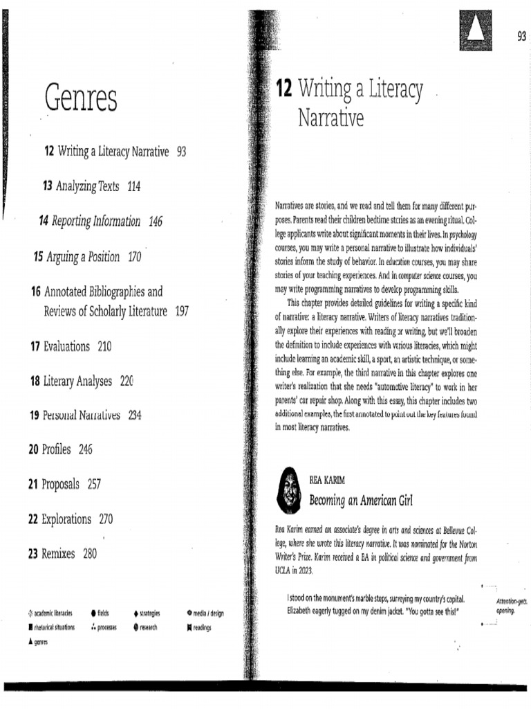 Writing A Literacy Narrative | PDF