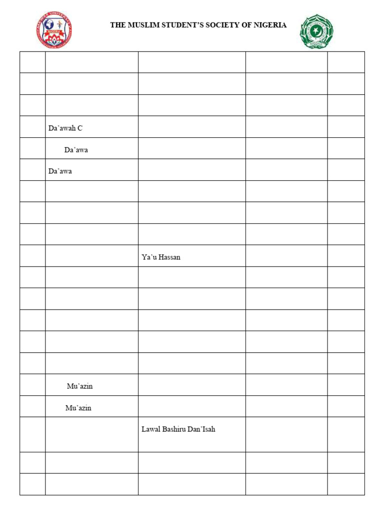 MSSN Miu 2024 Exco List-2 | PDF