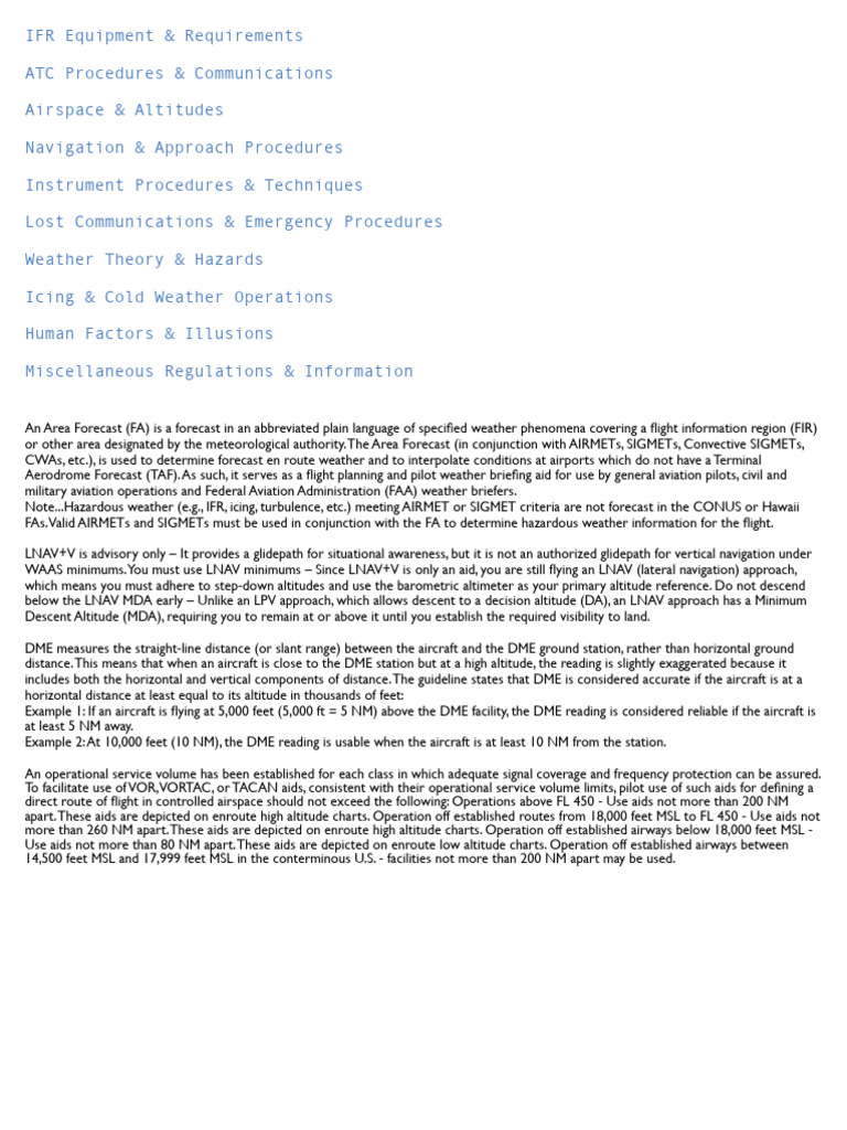 Ifr Notes Redefined | PDF | Instrument Flight Rules | Aerospace