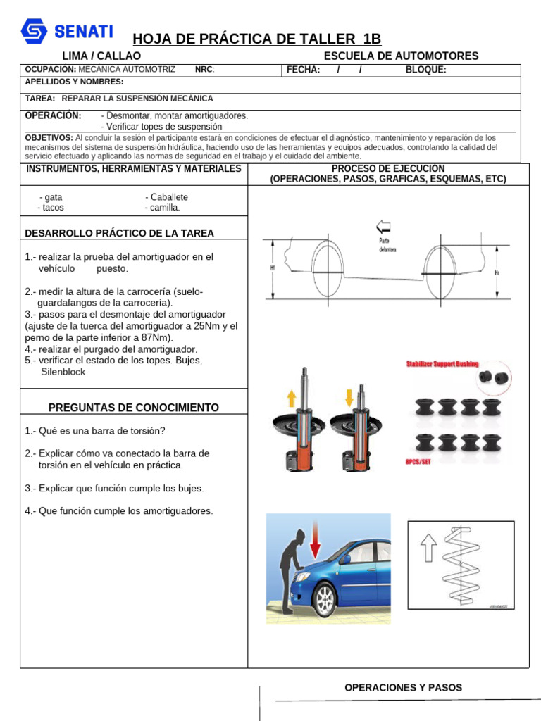 Practica Suspension Mecanica 1B | PDF | Vehículos | Vehículo de motor