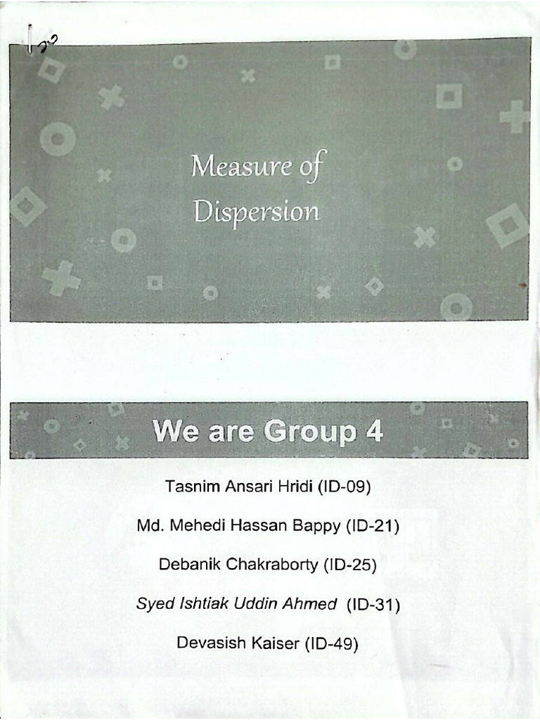 Measure of Dispersion | PDF
