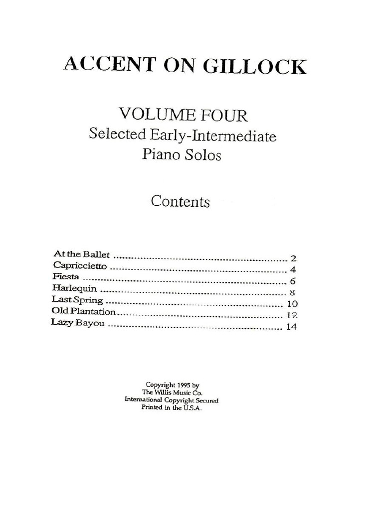 Accent On Gillock Volume 4 Compress | PDF