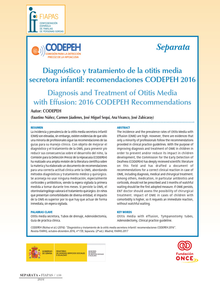 Otitis Media | PDF | Escuchando | Oído