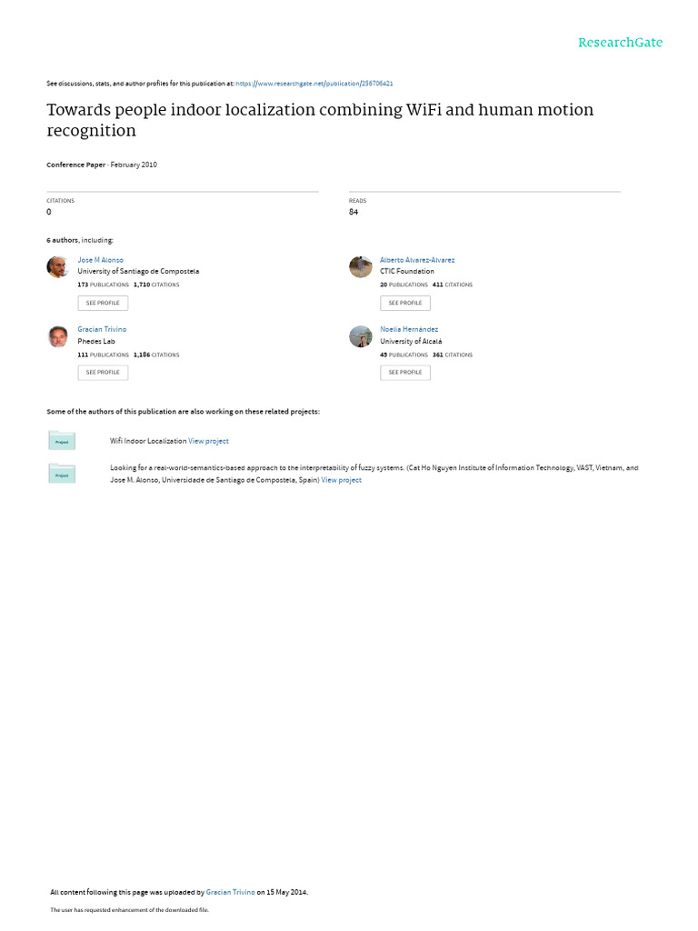 Towards people indoor localization combining WiFi | PDF | Fuzzy Logic ...