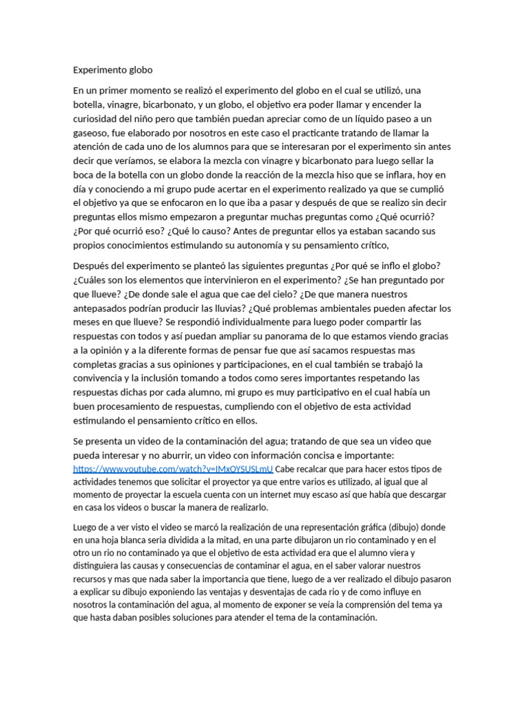 Experimento Globo | PDF | Agua